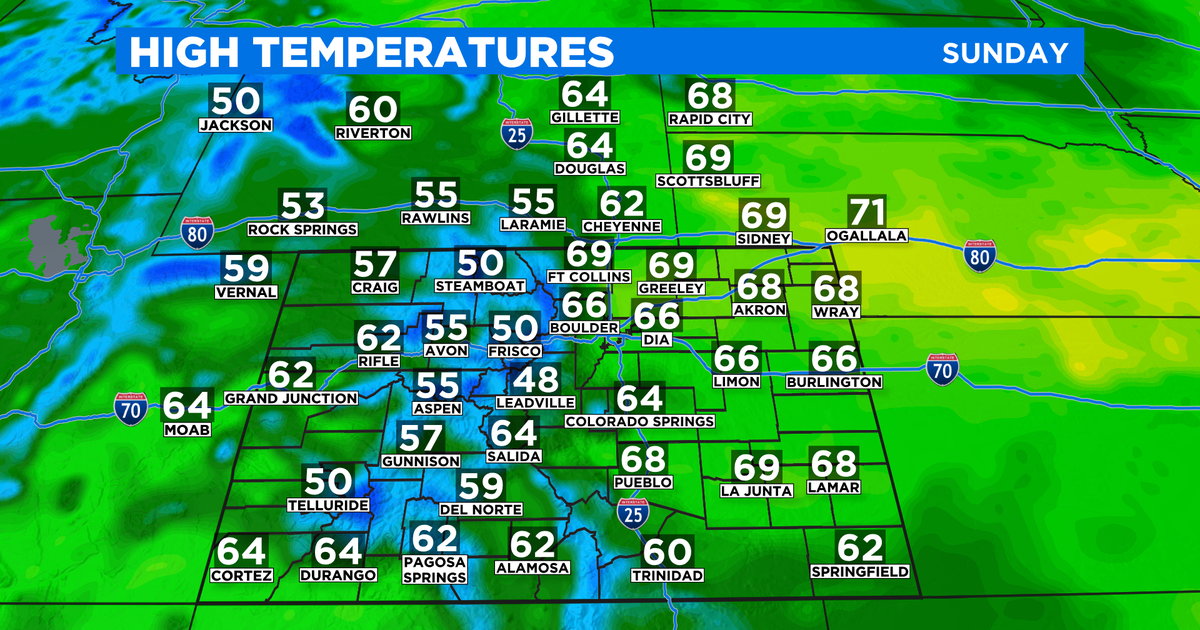 Colorado Weather: A Touch Cooler Sunday And Not As Windy - CBS Colorado