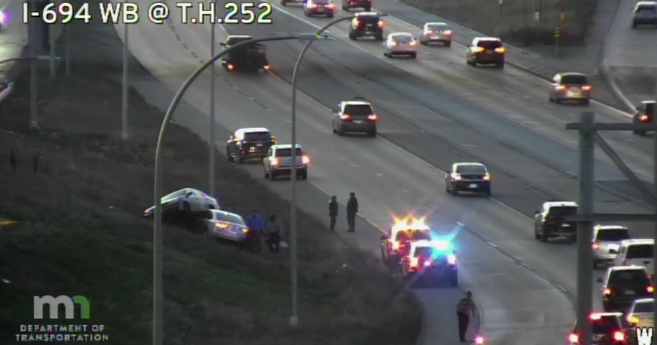 Two-Vehicle Crash On I-694 in Brooklyn Center - CBS Minnesota