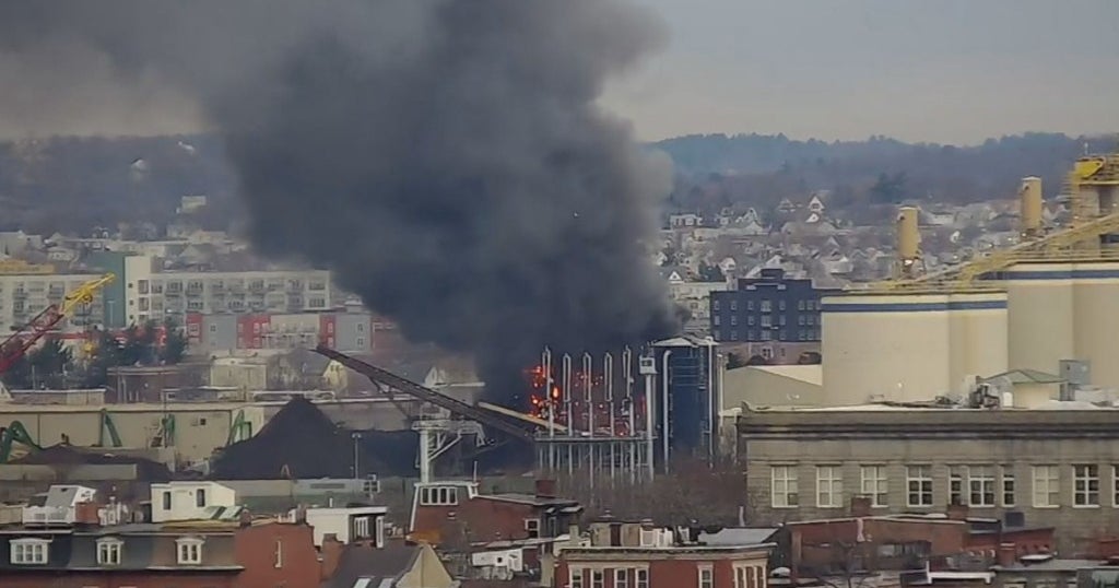 Large Fire Erupts In Everett At Schnitzer Scrap Metal Site - CBS Boston