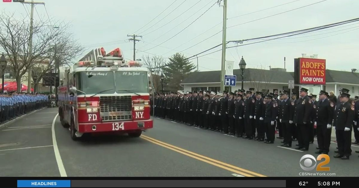 Thousands attend funeral for FDNY firefighter Jesse Gerhard - CBS New York