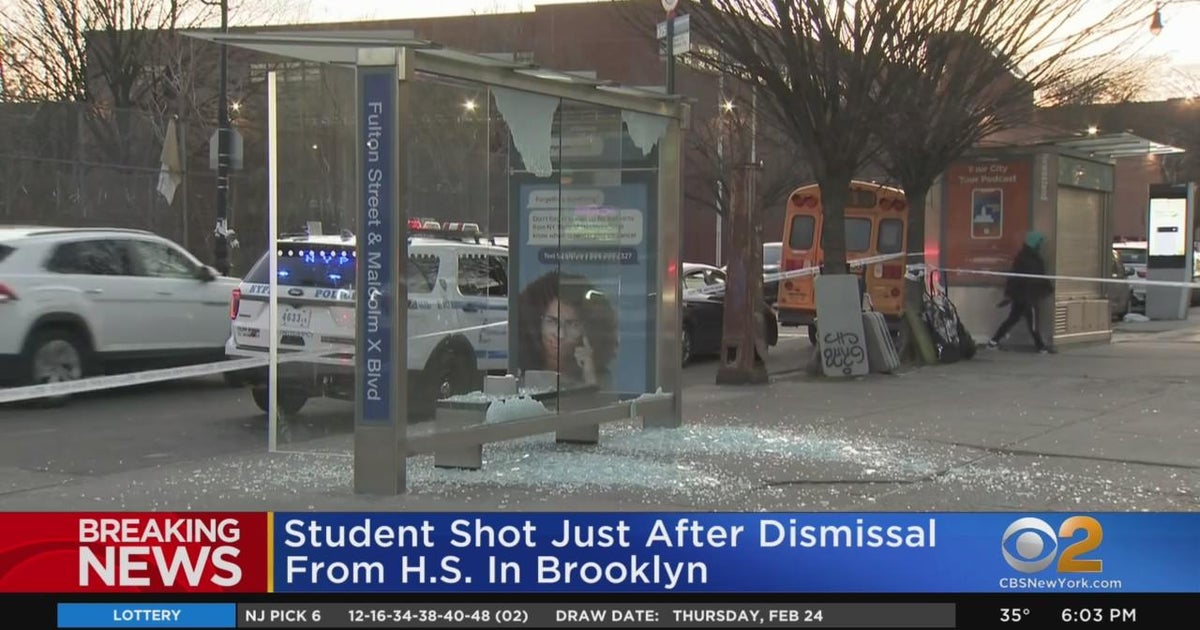 Student shot just after dismissal from Brooklyn high school - CBS New York