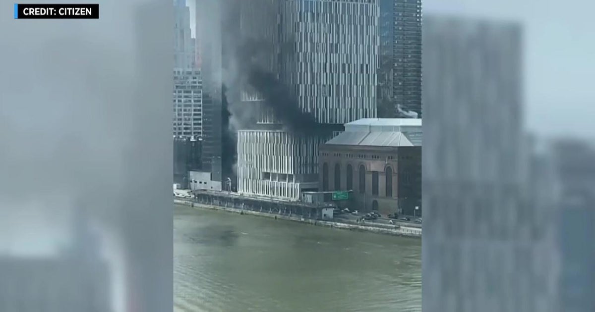 Patio at Memorial Sloan Kettering Hospital catches fire - CBS New York