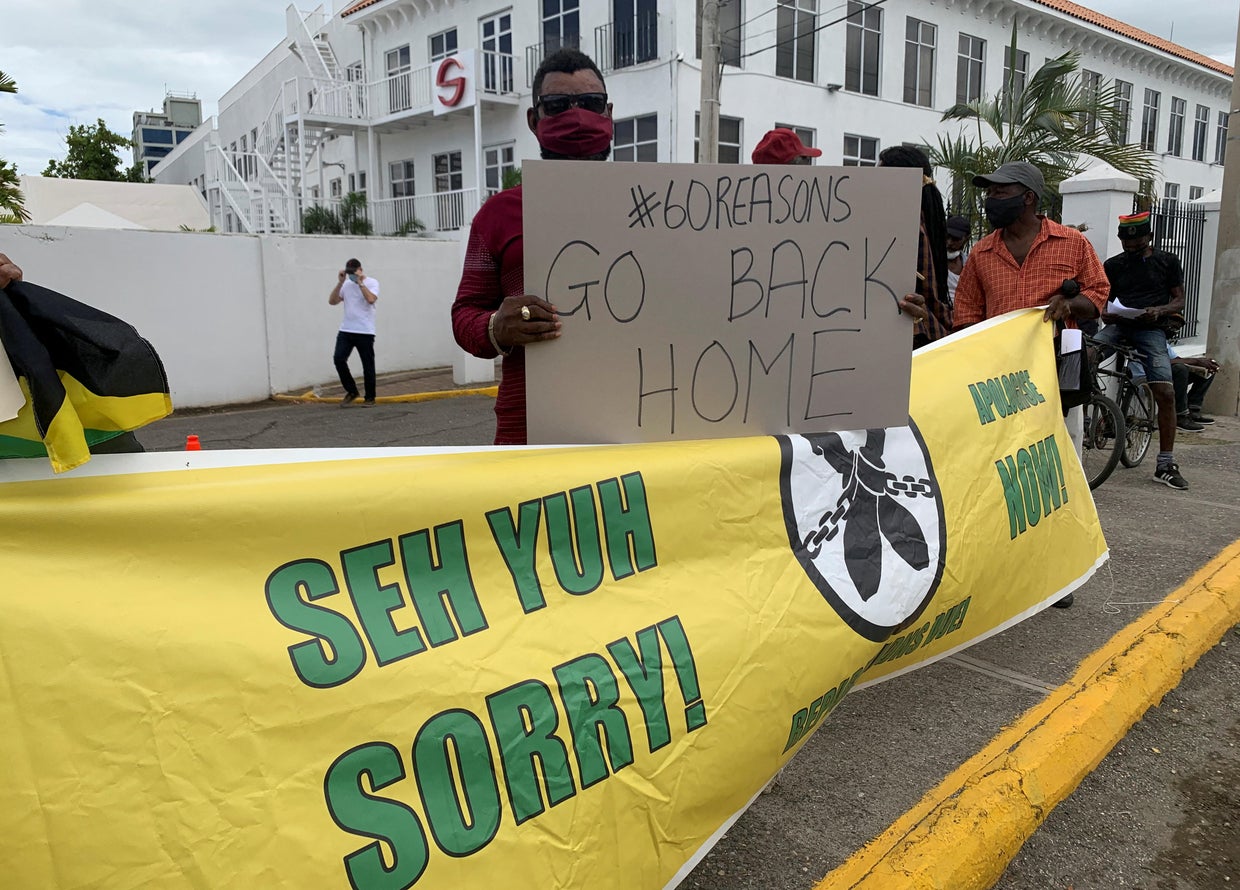 Protesters in Jamaica greet Prince William and Kate with demand that U ...