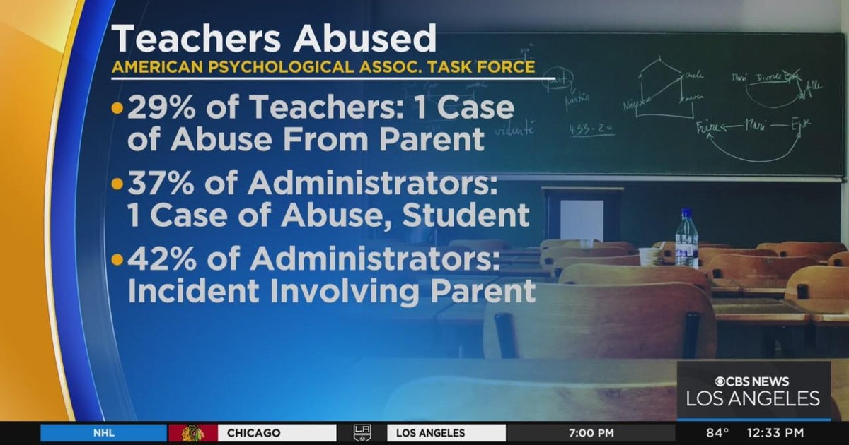 New study finds 6 out of 10 teachers suffering abuse at work - CBS Los ...