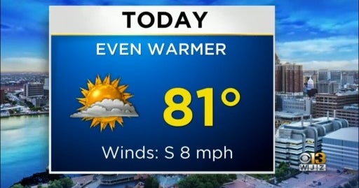 Maryland Weather: Warmer Today, Tracking T-Storms Later - CBS Baltimore