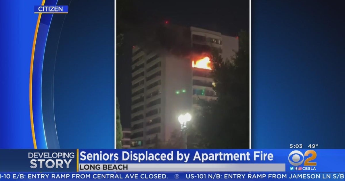 Three-alarm fire breaks out on 14th floor of Long Beach high-rise - CBS ...