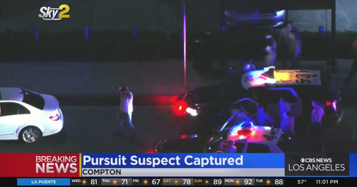 Pursuit, robbery suspect detained in Compton - CBS Los Angeles