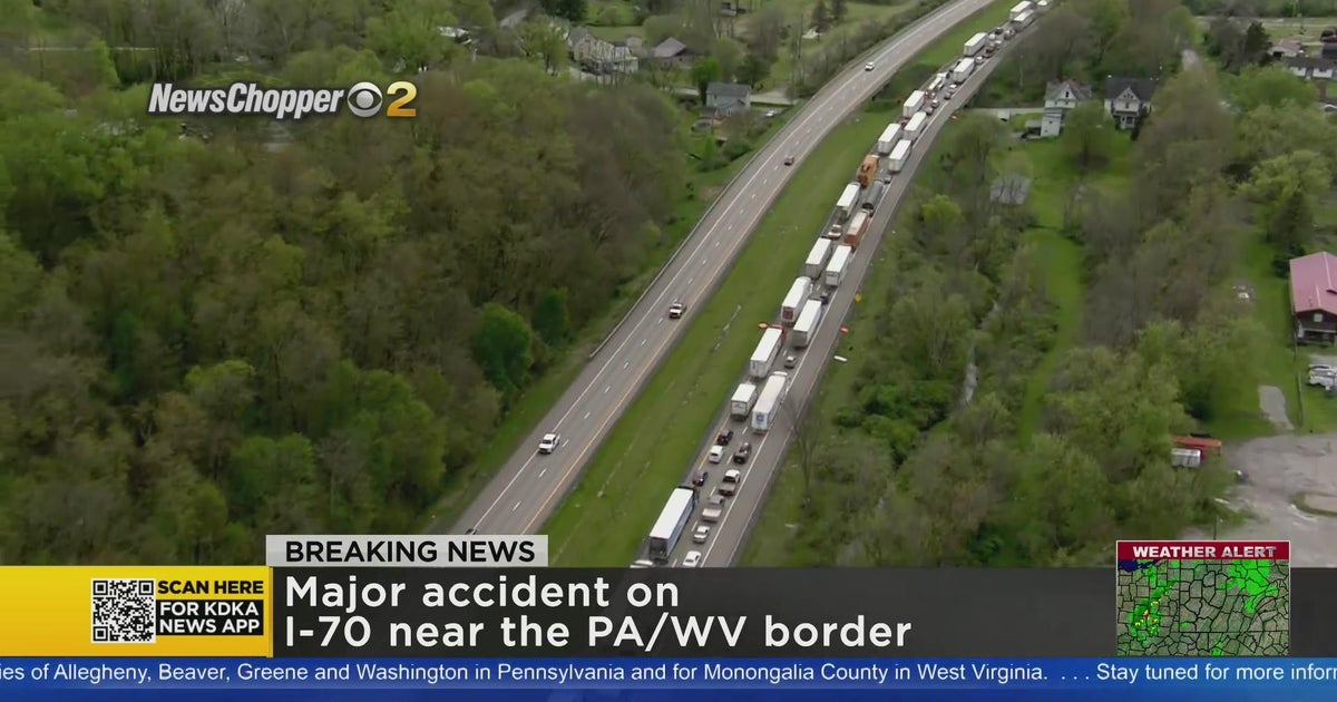 Crash shuts down I-70 westbound near state line - CBS Pittsburgh