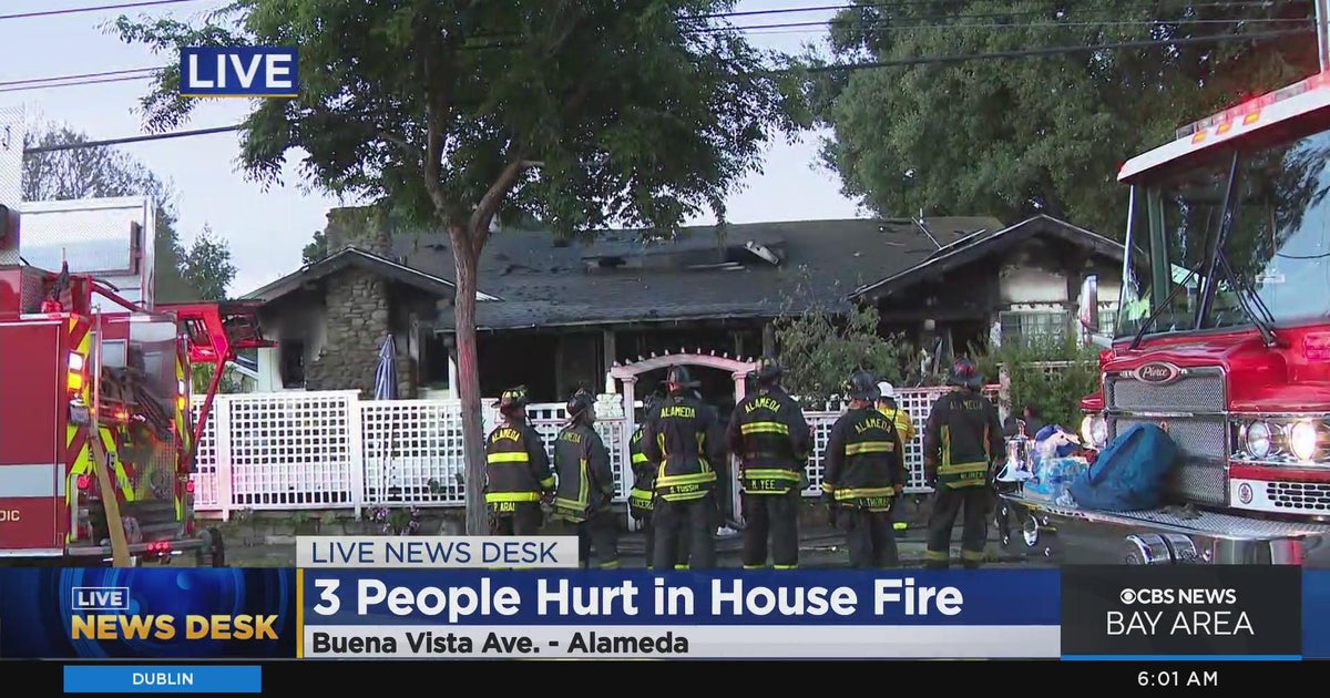Three severely injured in early morning Alameda fire - CBS San Francisco