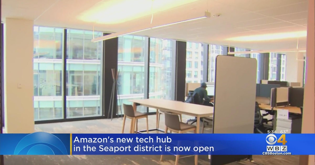 Amazon's new tech hub in the Seaport district is now open - CBS Boston