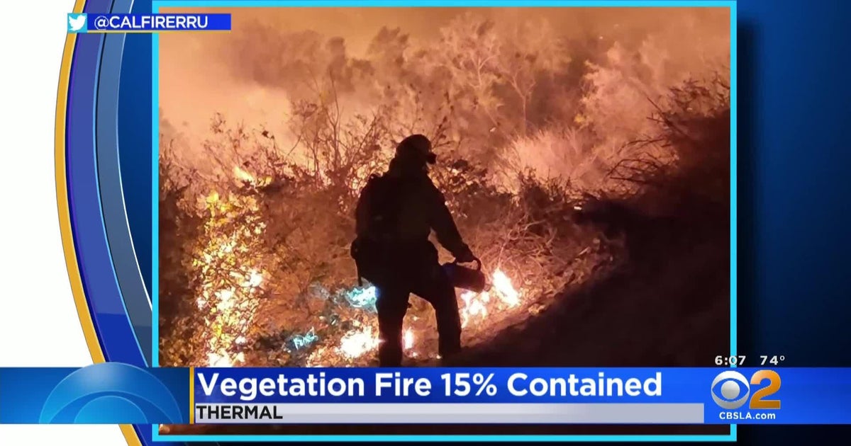 Vegetation fire breaks out in Coachella Valley; 15% contained - CBS Los ...