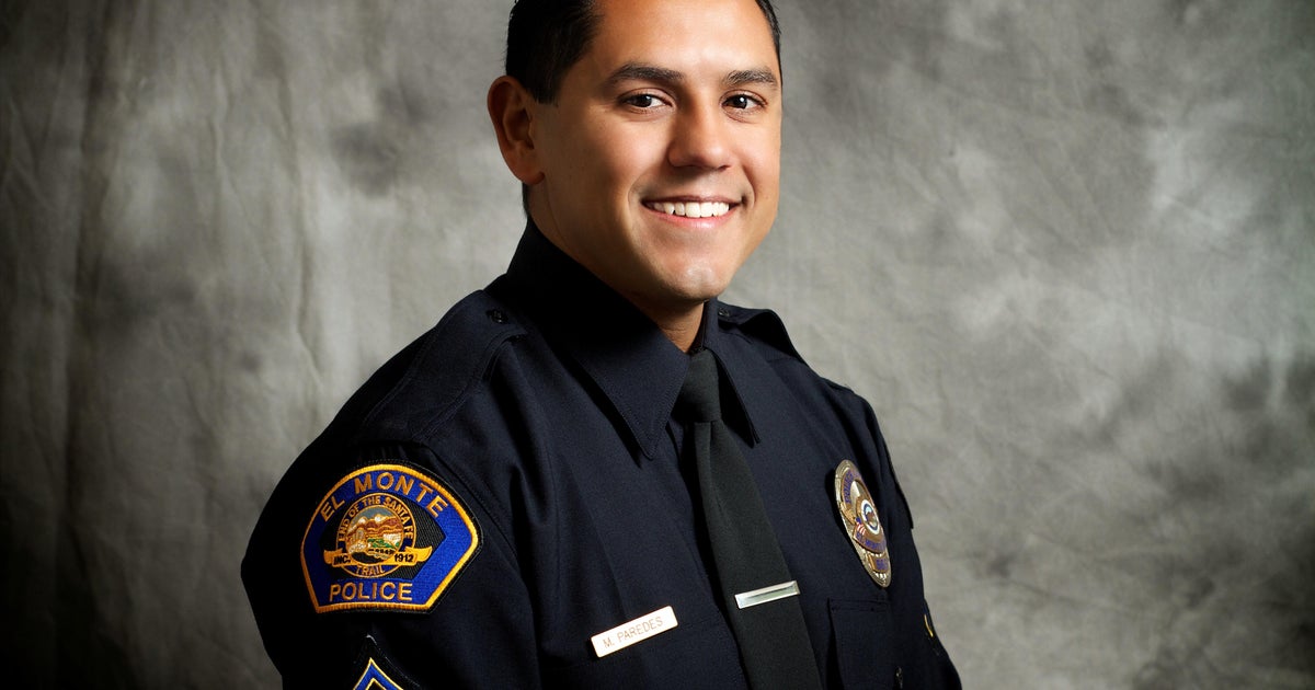 El Monte police Corporal Michael Paredes posthumously promoted - CBS ...