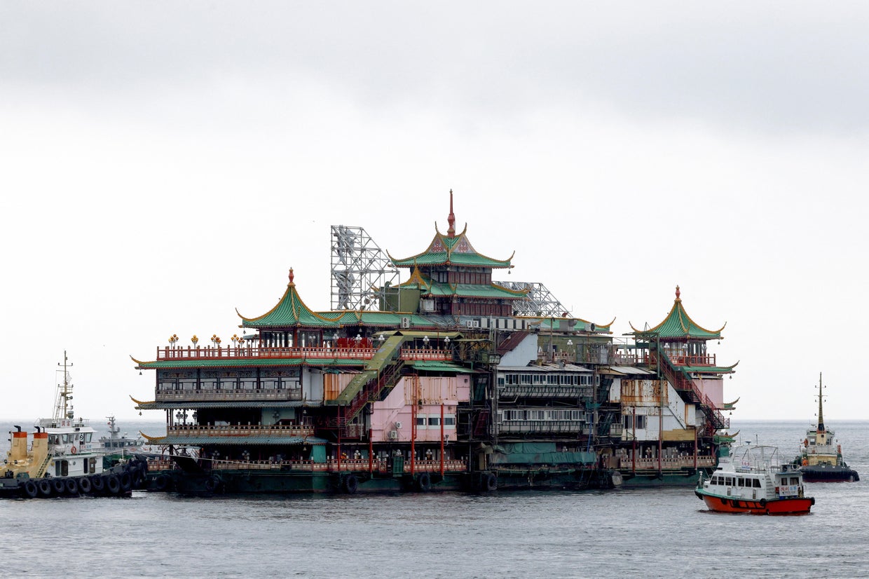 Hong Kong's iconic Jumbo Floating Restaurant capsizes at sea - CBS News