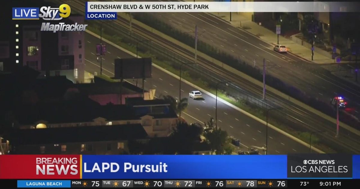 LAPD pursues suspect in South LA - CBS Los Angeles