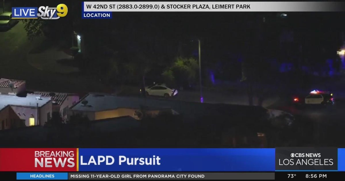 LAPD pursuing suspect wanted for grand theft auto - CBS Los Angeles