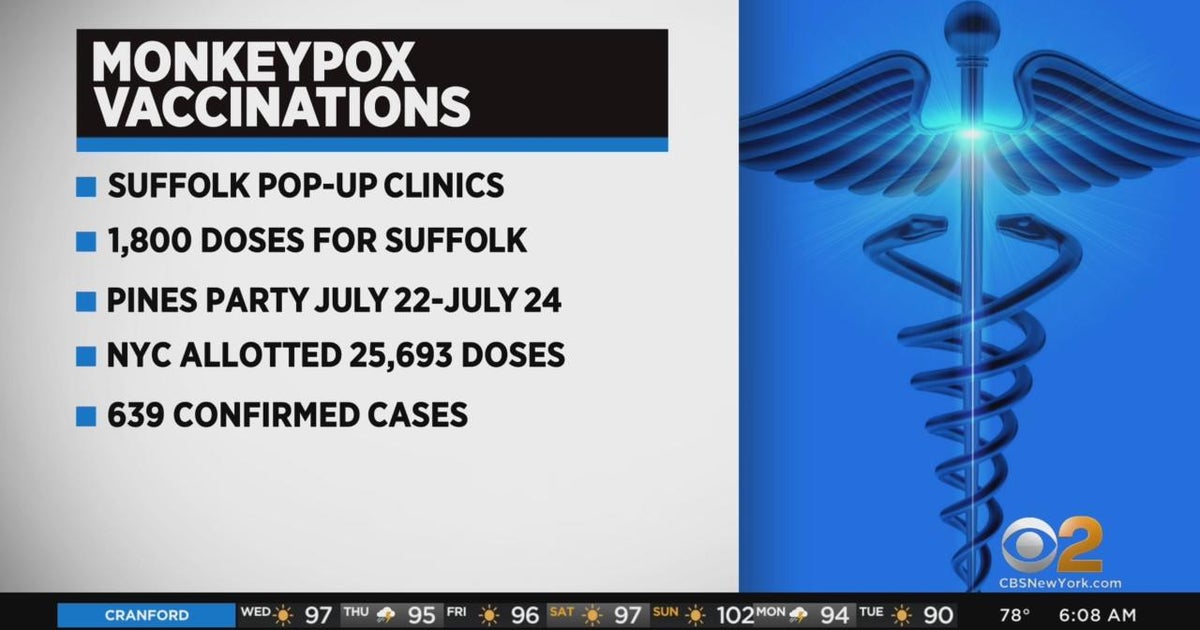 Monkeypox vaccine pop-ups continue on Fire Island - CBS New York