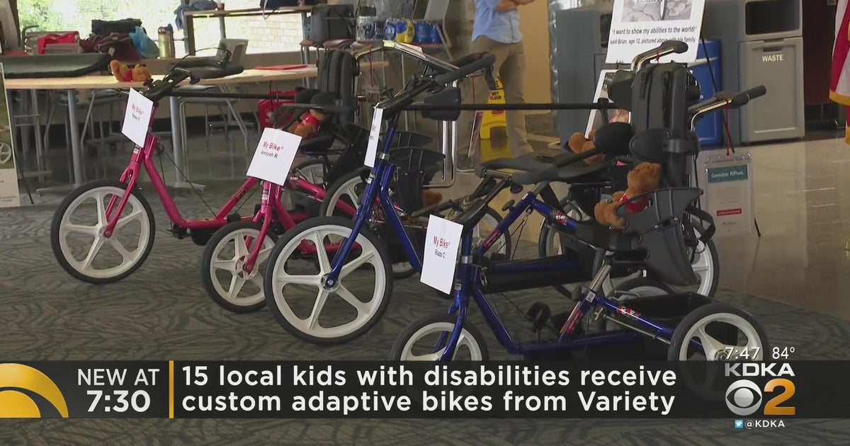 15 kids with disabilities receive adaptive bicycles from Variety - CBS ...