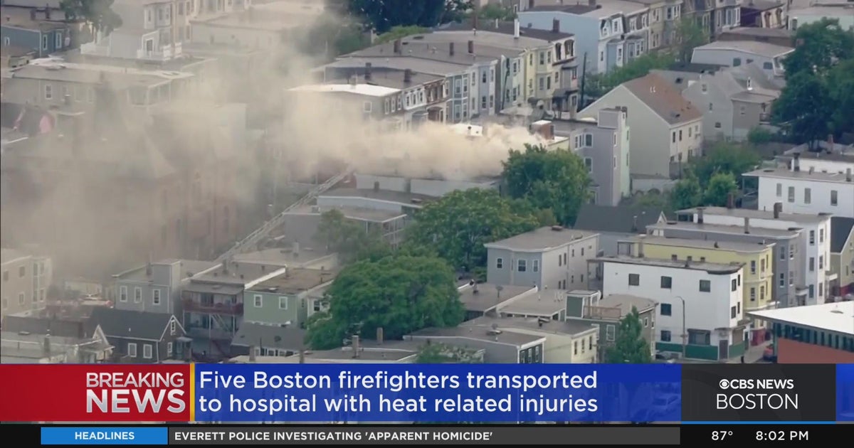Five-alarm fire burns triple decker in East Boston - CBS Boston