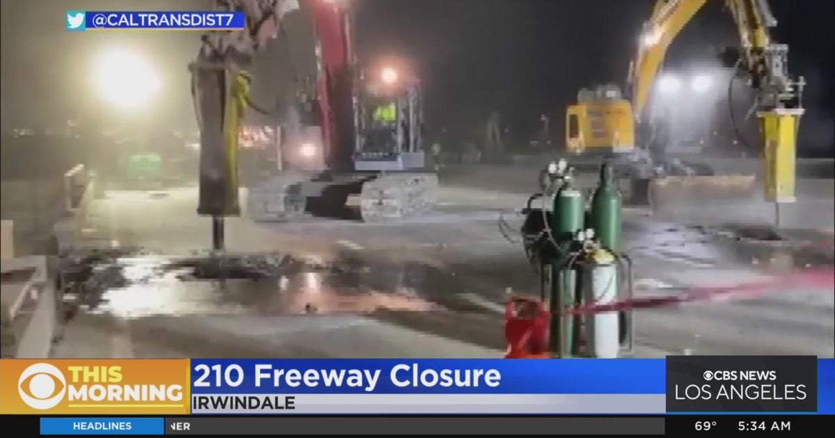 210 Freeway closure already underway in Irwindale - CBS Los Angeles