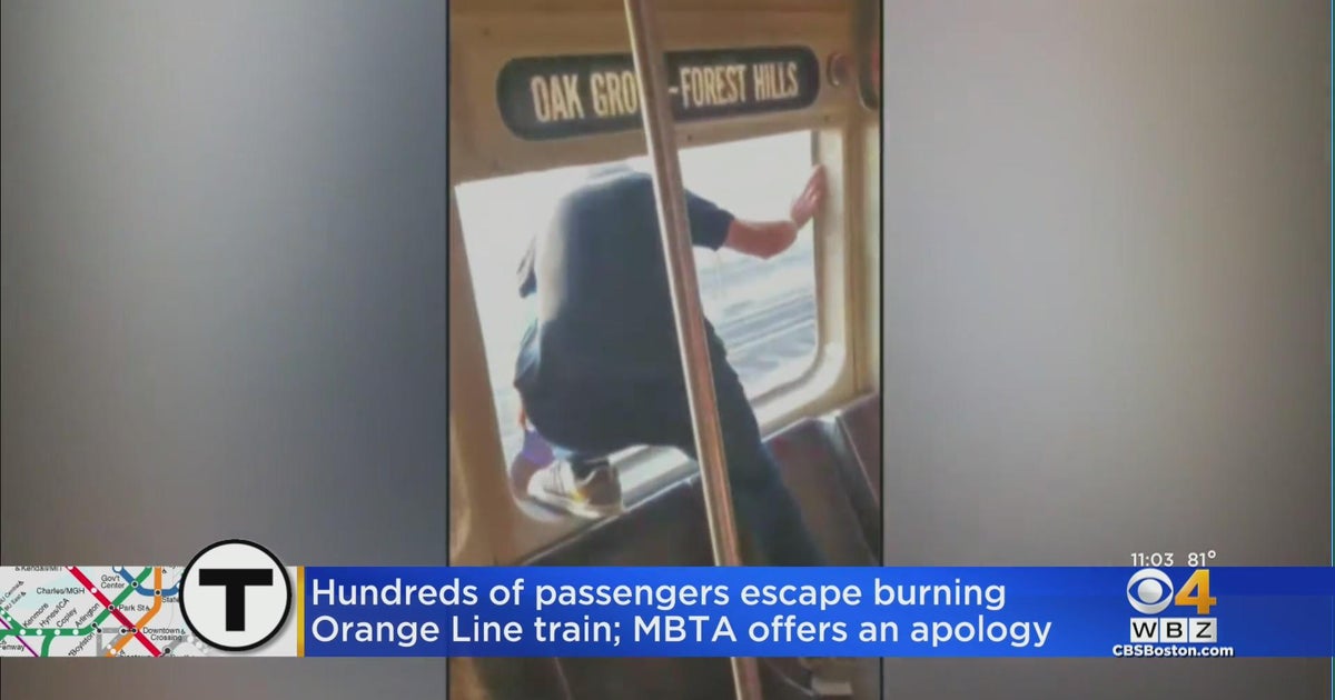 MBTA passengers jump out window after fire on Orange Line train - CBS ...