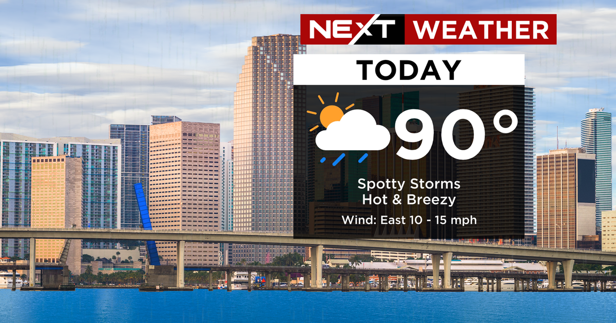 Miami Weather: Muggy & warm, rain chance increases on Tuesday - CBS Miami
