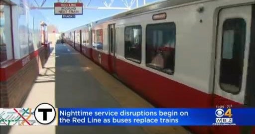 Nighttime service disruptions begin on Red Line - CBS Boston