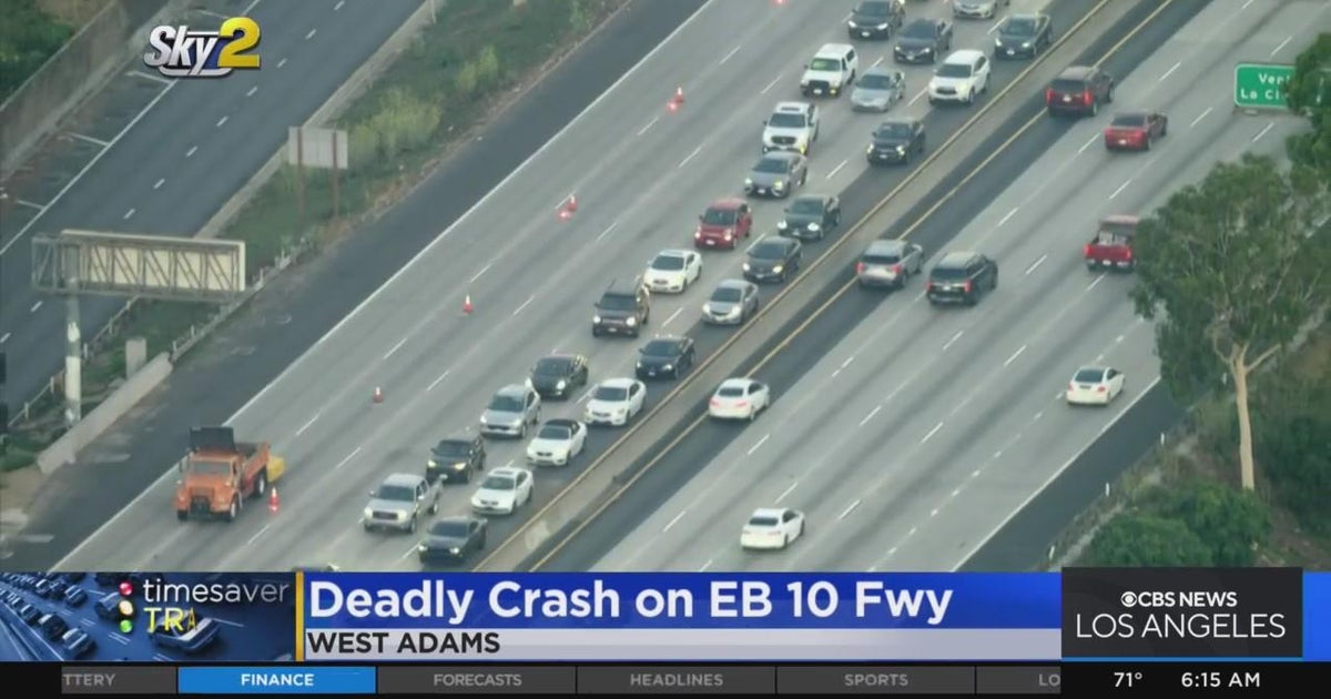 Pedestrian fatally struck by vehicle on I-10 Freeway; Sigalert issued - CBS Los Angeles