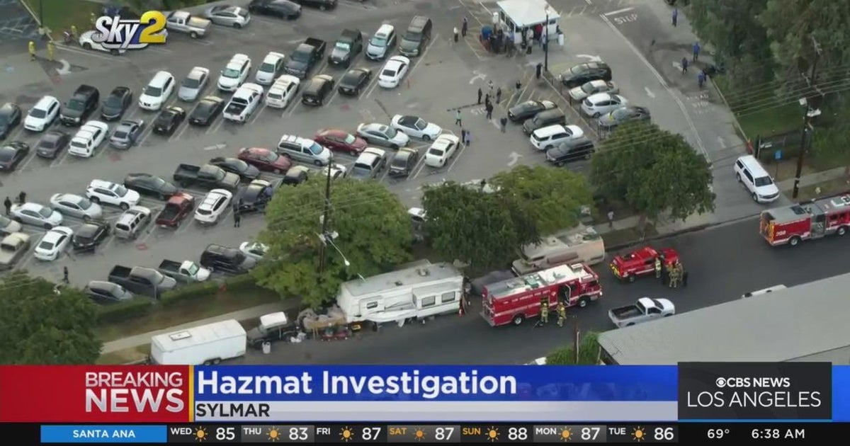 Strange odor prompts hazmat investigation in Sylmar - CBS Los Angeles