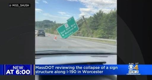 Why did this highway sign fall down in Worcester? MassDOT reviewing ...