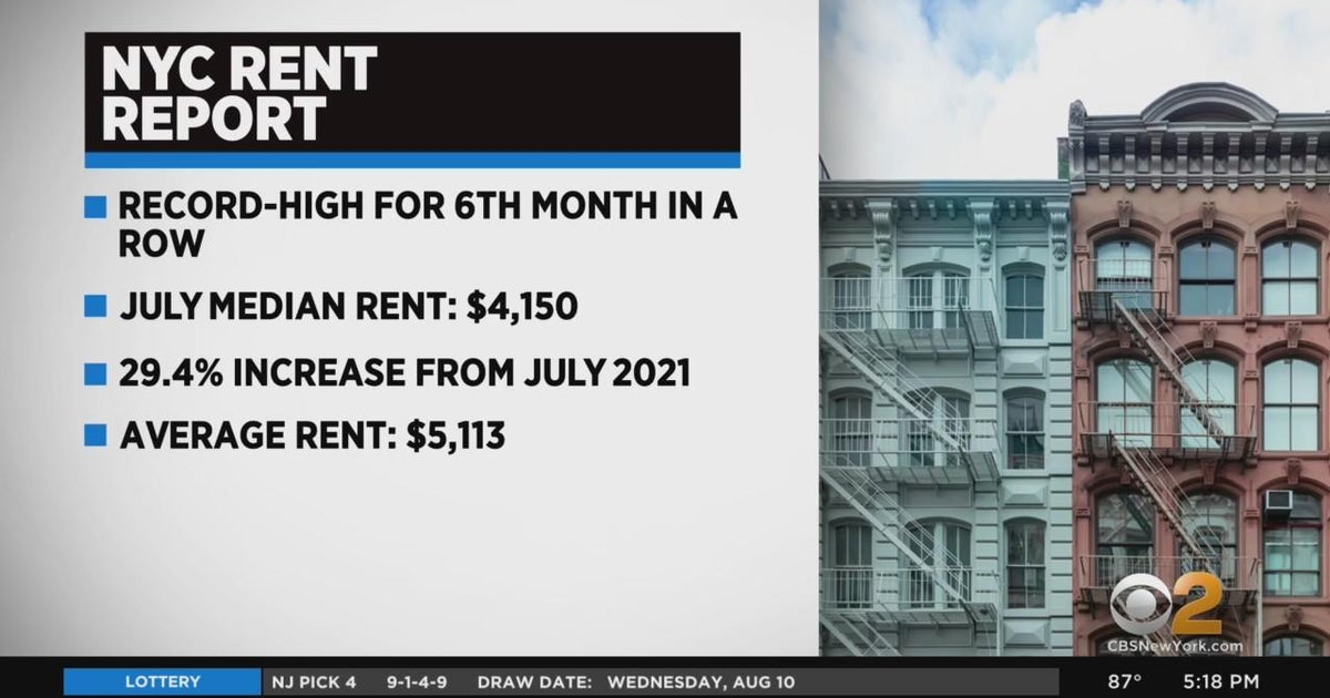Manhattan rents hit record high for sixth straight month - CBS New York