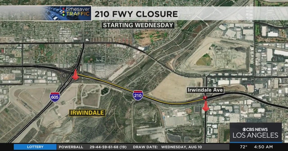 Extended 210 Freeway closure planned for next week - CBS Los Angeles
