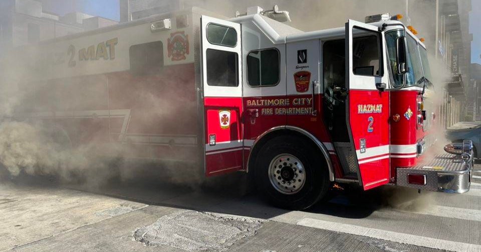 Baltimore rescue truck catches fire in Southeast Baltimore - CBS Baltimore