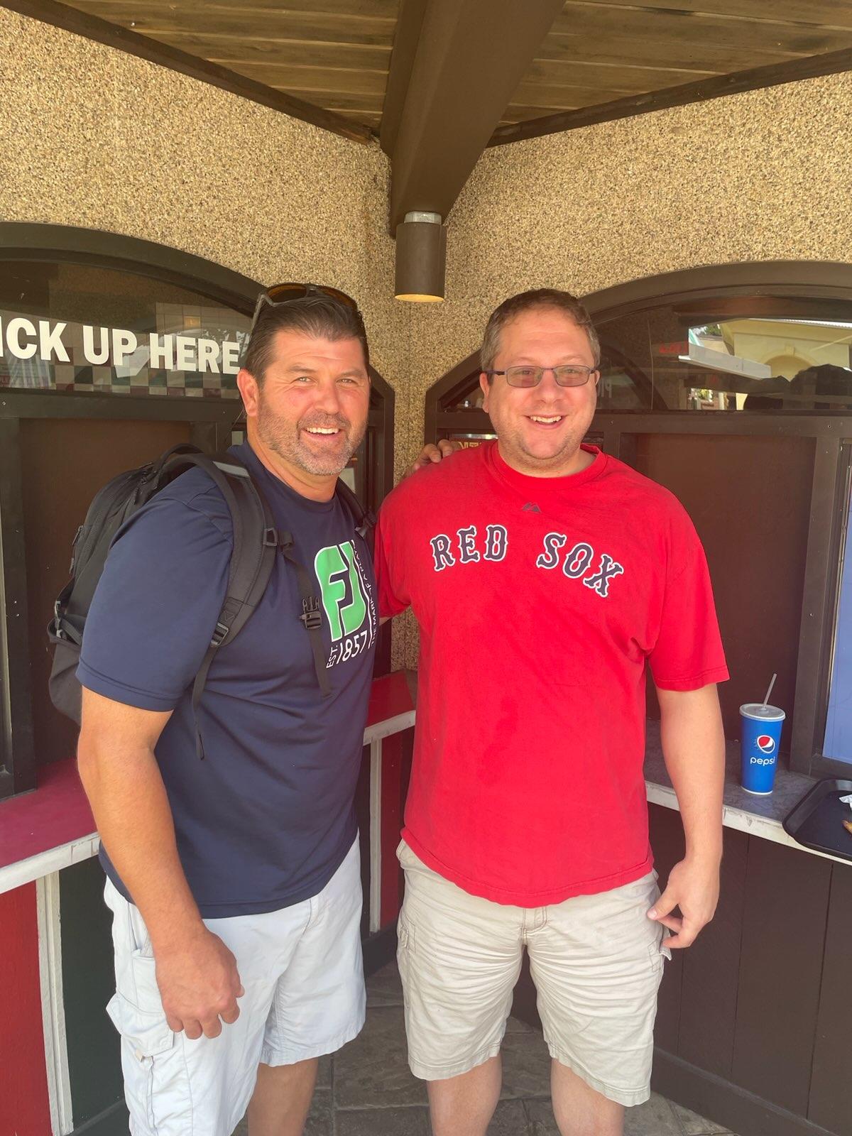 Jason Varitek surprises fan wearing his T-shirt at Canobie Lake Park ...