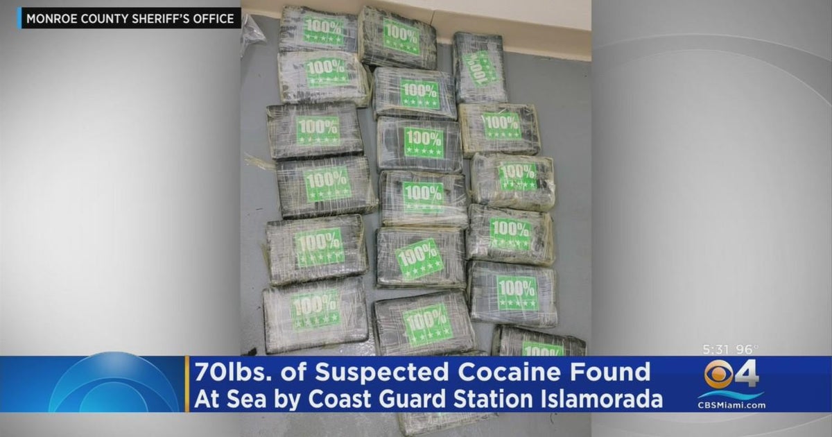 Large bale of suspected cocaine found at sea - CBS Miami