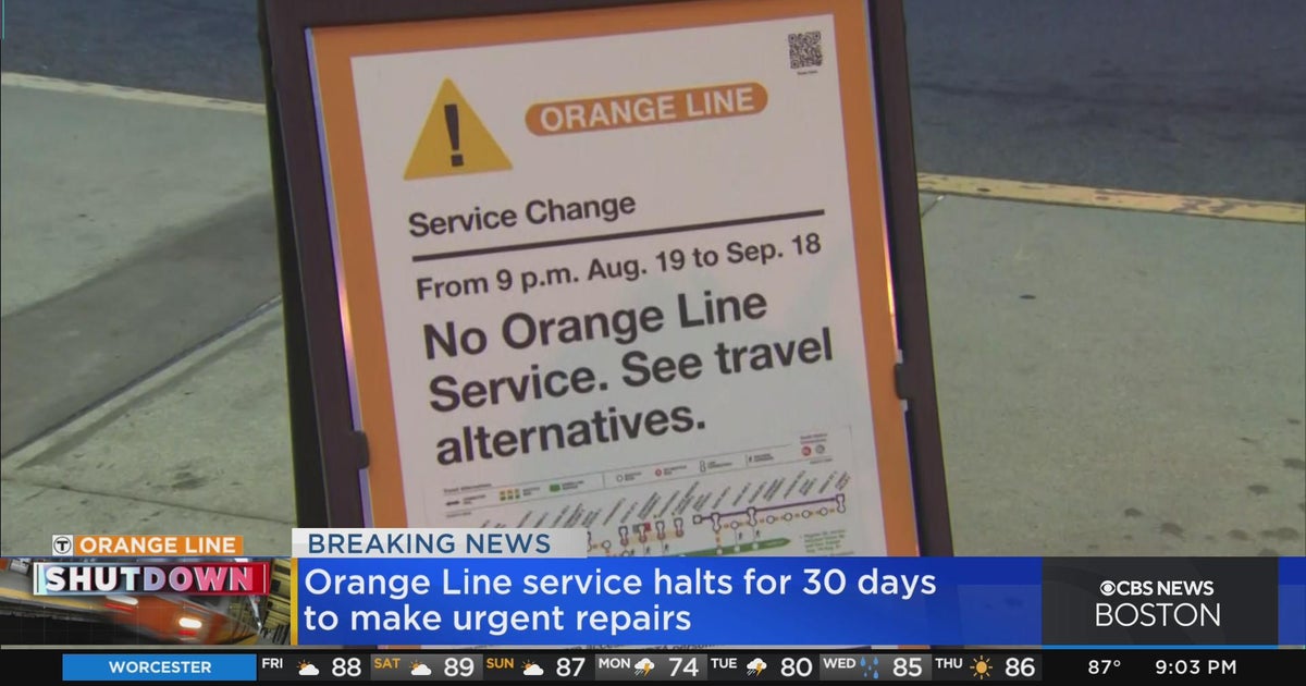 The MBTA's Orange Line shutdown began Friday night - CBS Boston
