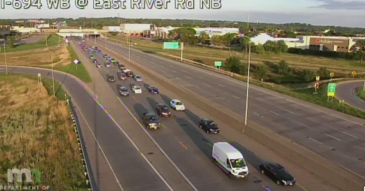 Fatal motorcycle crash shuts down stretch of I-694 for hours near Brooklyn Center - CBS Minnesota