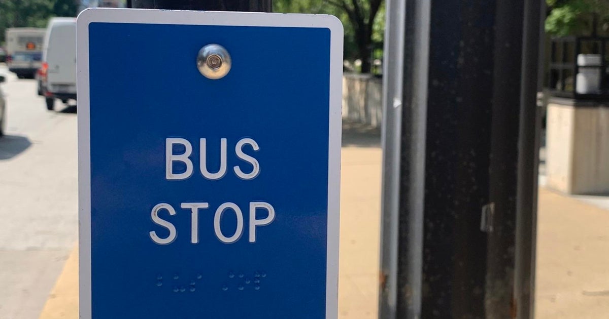 CTA unveils tactile signs to assist blind and low vision riders - CBS ...