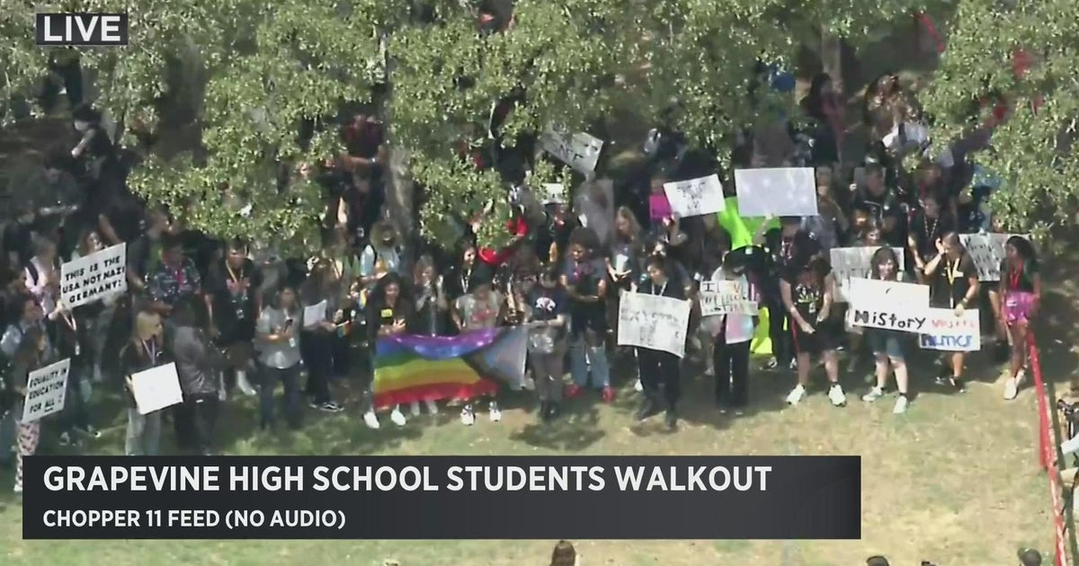 Grapevine High School students stage walkout in protest of new district ...