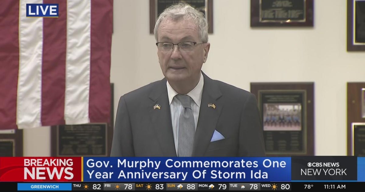 Gov. Murphy commemorates 1 year since Ida - CBS New York
