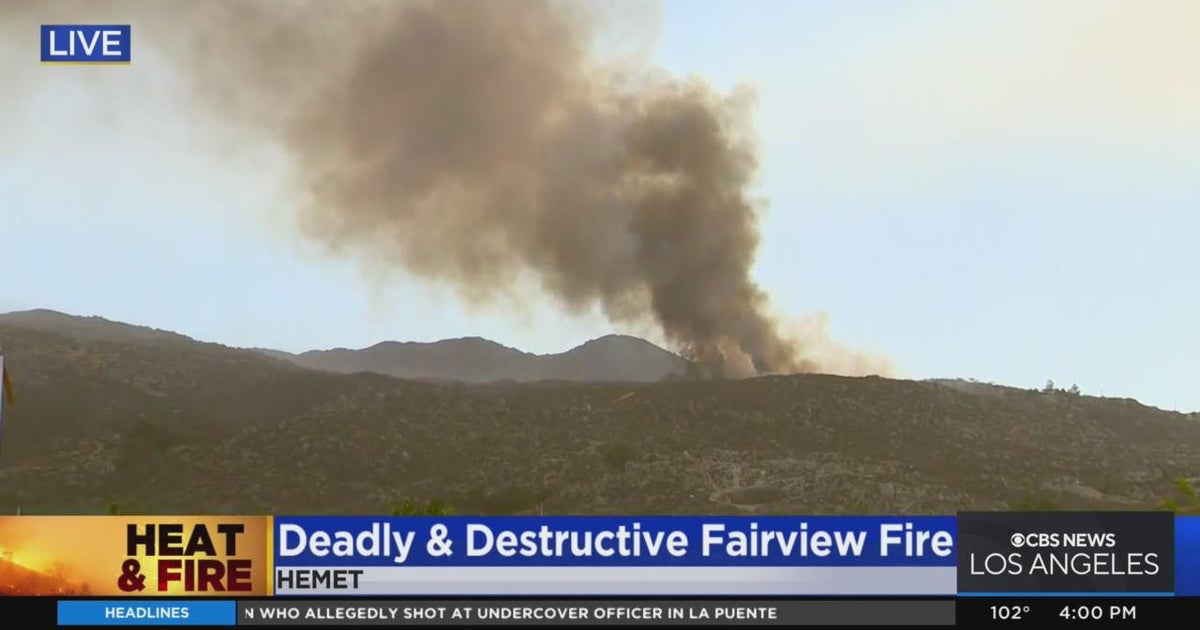 Firefighters continue battling 4,000-acre Fairview Fire in Hemet - CBS ...