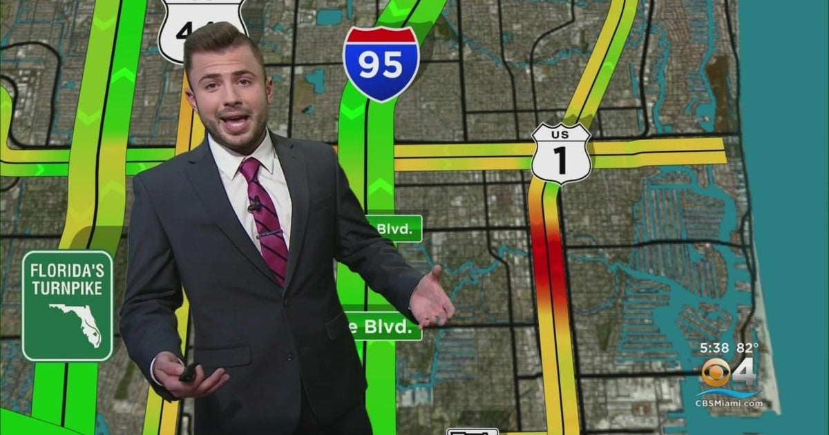 Traffic alert on the Henry E. Kinney Tunnel in Fort Lauderdale - CBS Miami