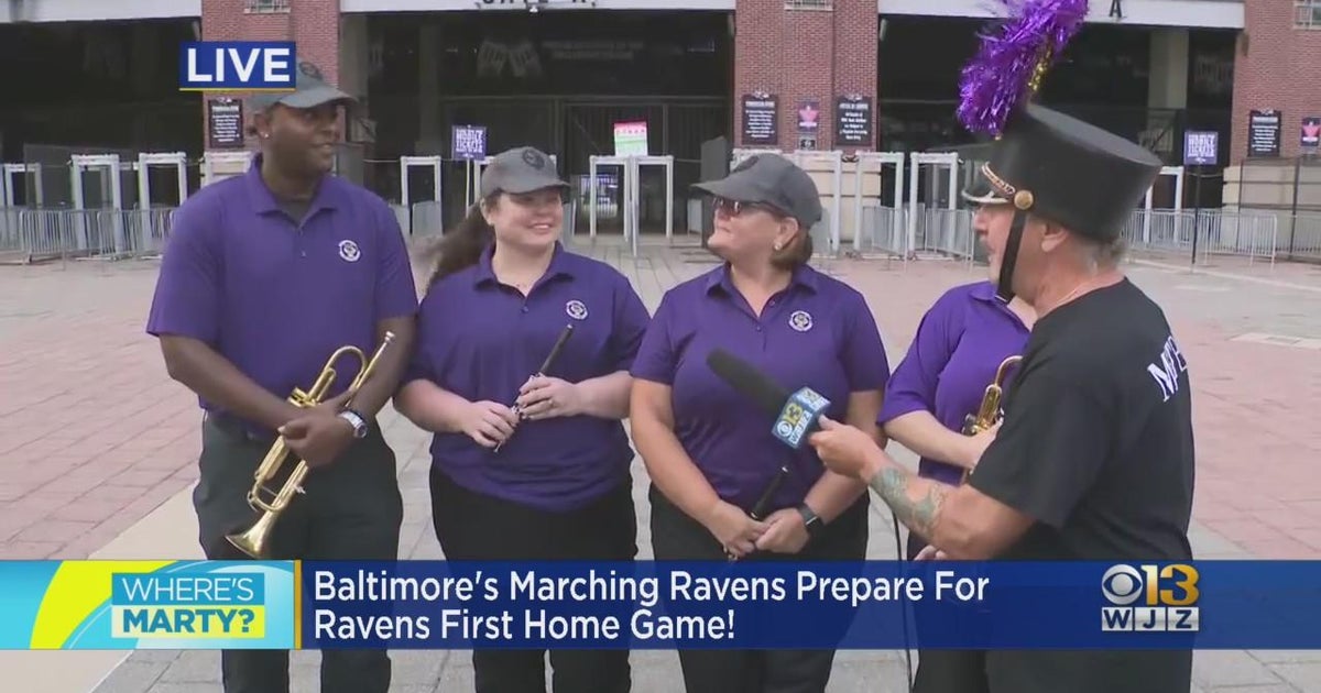 Where's Marty? Amping up our attitude with the Marching Ravens - CBS ...