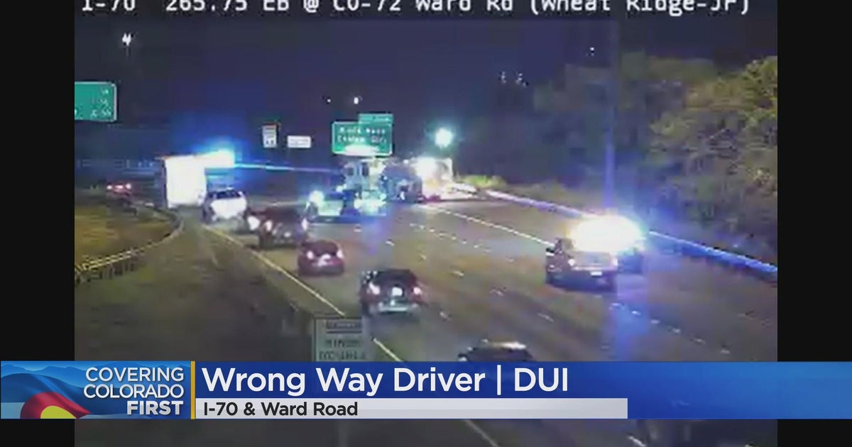 Wrong-way driver causes several crash, backup on I-70 in Wheat Ridge; DUI suspected - CBS Colorado