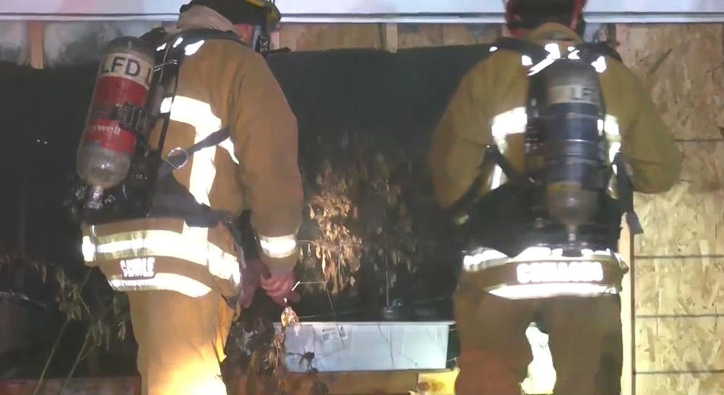Fire in Chatsworth garage reveals marijuana grow operation - CBS Los Angeles