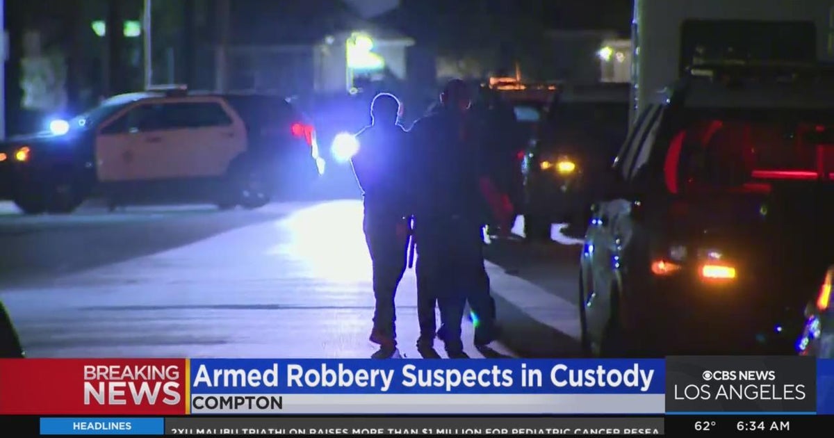 4 in custody in Compton after robbery, shooting in downtown LA wounds valet - CBS Los Angeles