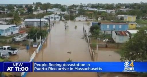 People fleeing devastation in Puerto Rico arrive in Massachusetts - CBS ...