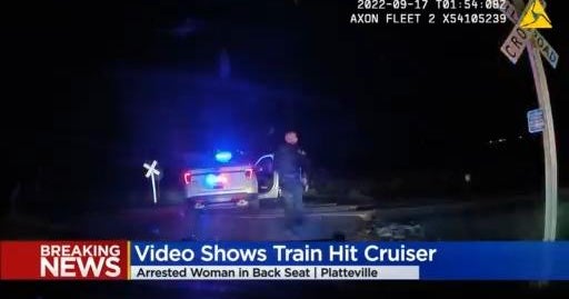 Police Video Shows The Moment A Train Smashes Into Platteville Cruiser