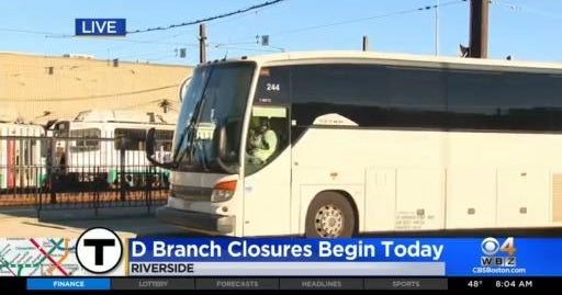 MBTA begins Green Line D Branch closures - CBS Boston