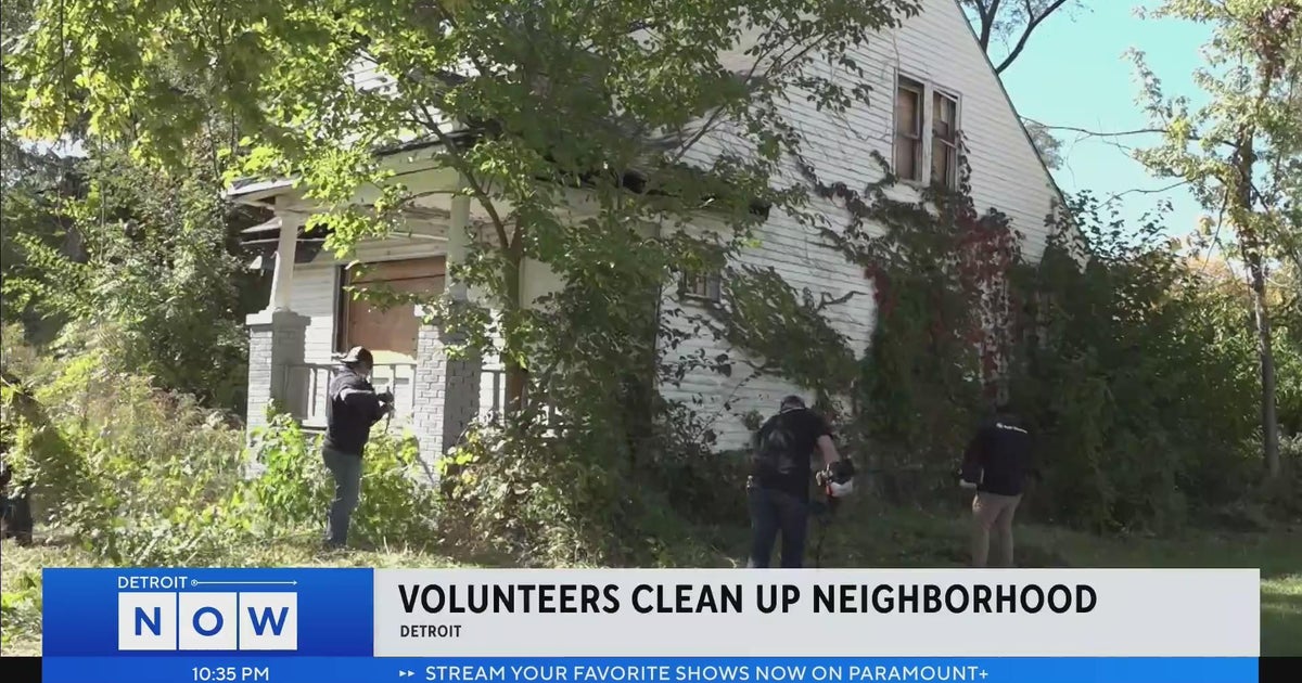Volunteers clean up Detroit neighborhood - CBS Detroit