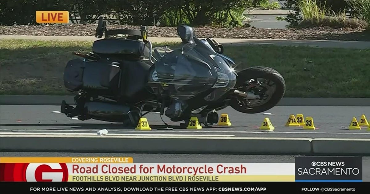 Roseville road closed due to motorcycle crash - CBS Sacramento